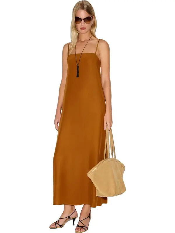 REFORMATION Glenna Silk Maxi Dress - Gold
