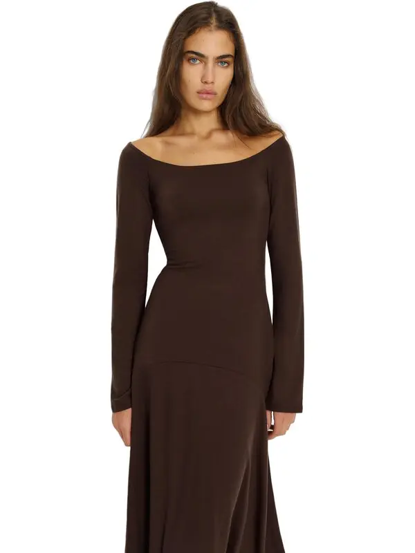 REFORMATION Lucca Knit Midi Dress - Mole