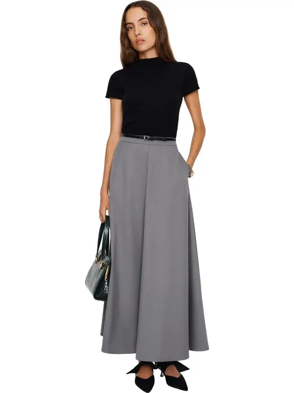 REFORMATION First Light Midi Skirt - Grey