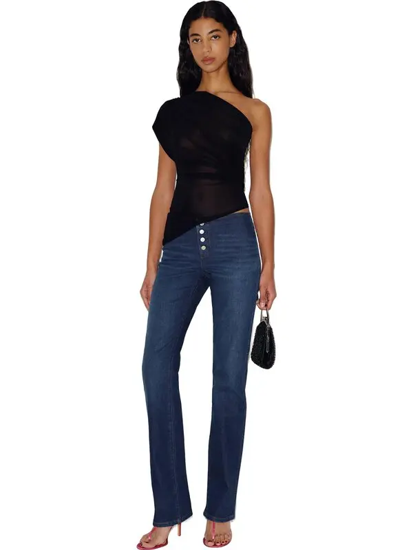 REFORMATION Naomi Super Stretch Low Rise Bootcut Jeans - Blue
