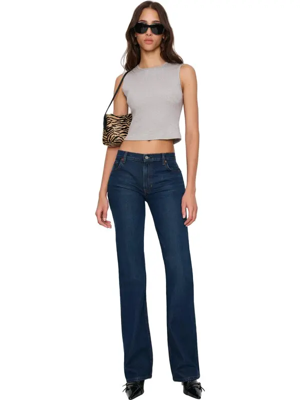REFORMATION Sharon Stretch Mid Rise Bootcut Jeans - Blue