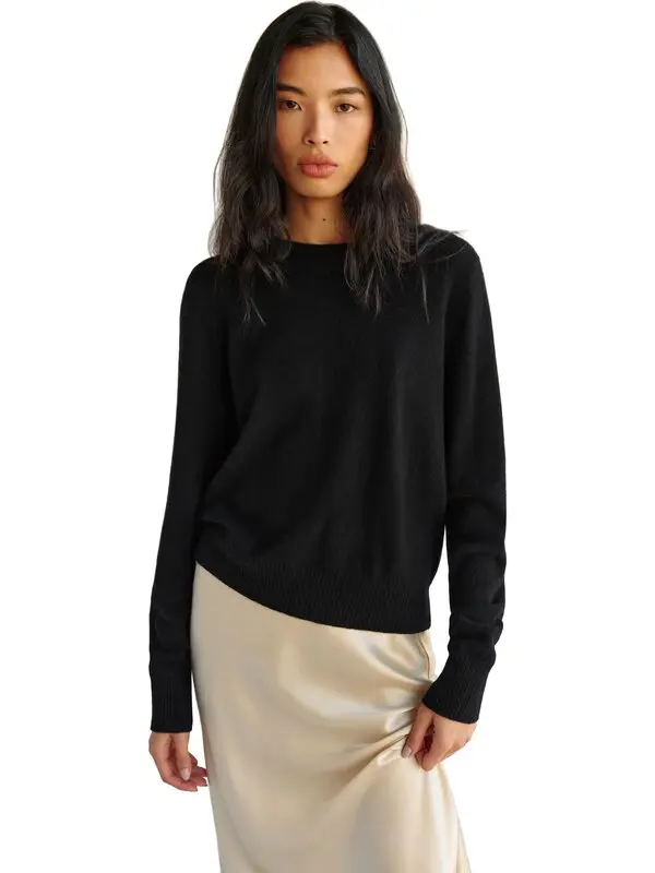 REFORMATION Nikki Cashmere Crew Sweater - Black