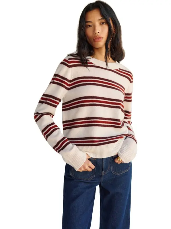 REFORMATION Nikki Cashmere Crew Sweater - Ivory