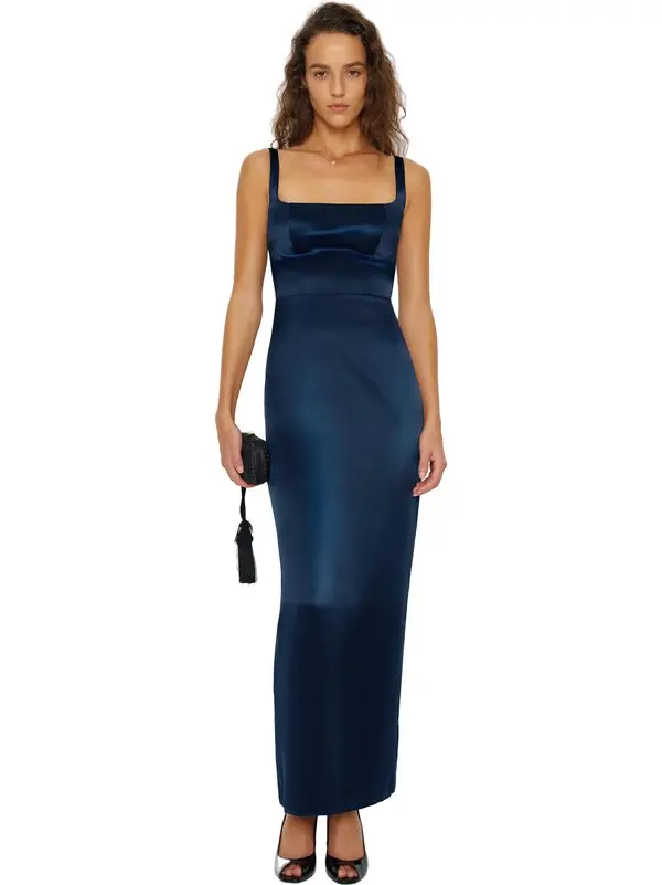 REFORMATION Ambre Silk Maxi Dress - Midnight