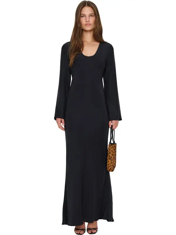 REFORMATION Vivia Silk Maxi Dress - Black