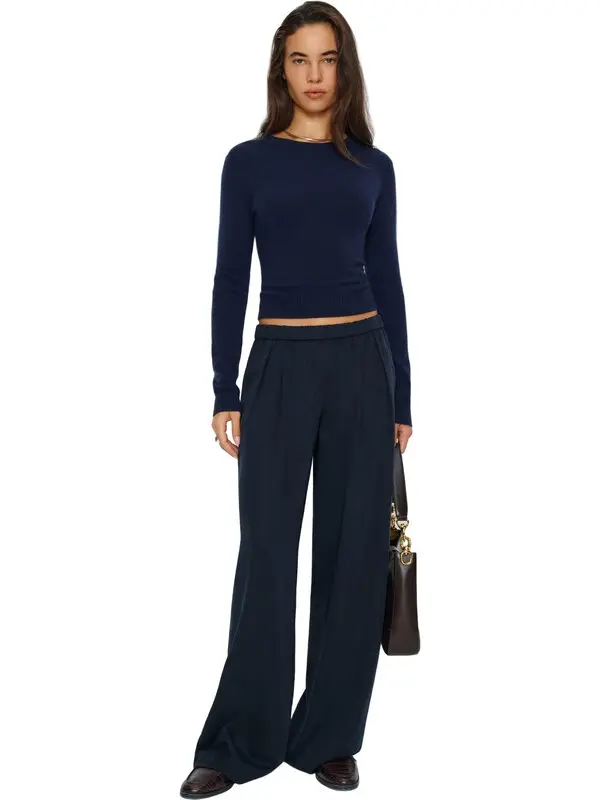 REFORMATION Petites Marion Low Rise Pant - Midnight