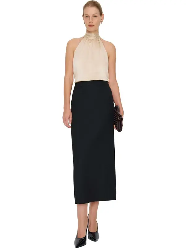 REFORMATION Lydia Maxi Skirt - Black Wool