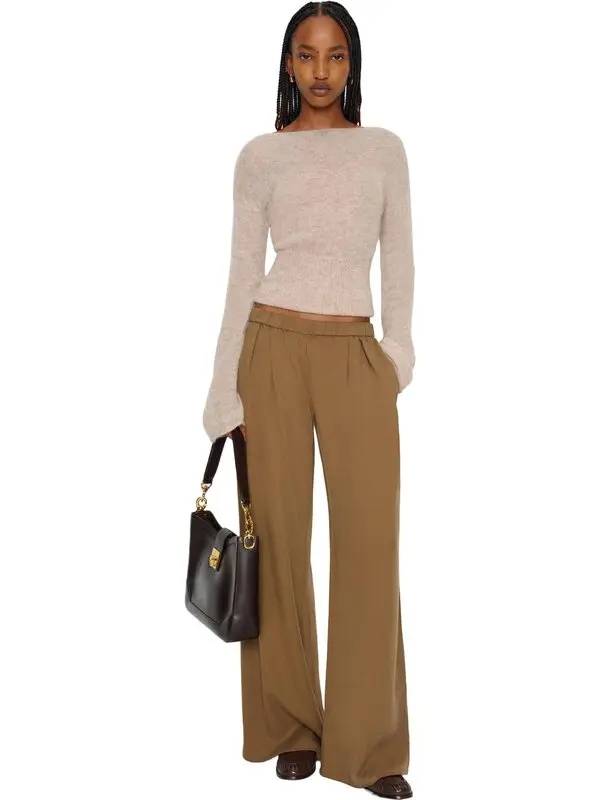 REFORMATION Marion Low Rise Pant - Brown