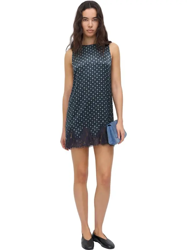 REFORMATION Jessalyn Silk Mini Dress - Blue
