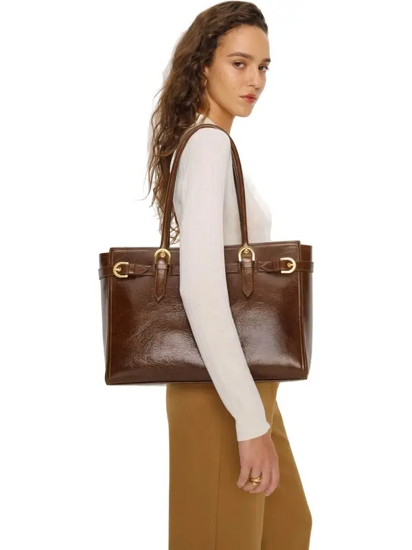 REFORMATION Beatrice Tote Bag - Brown