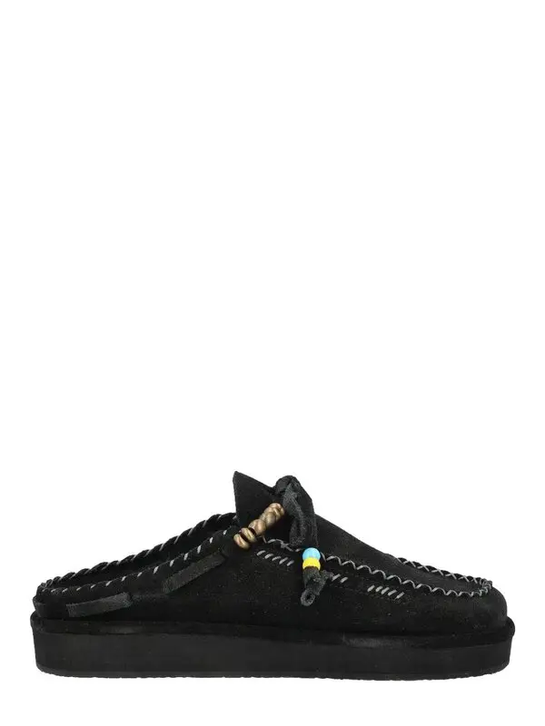 CALEB PARIS Embroidered Mules - Black
