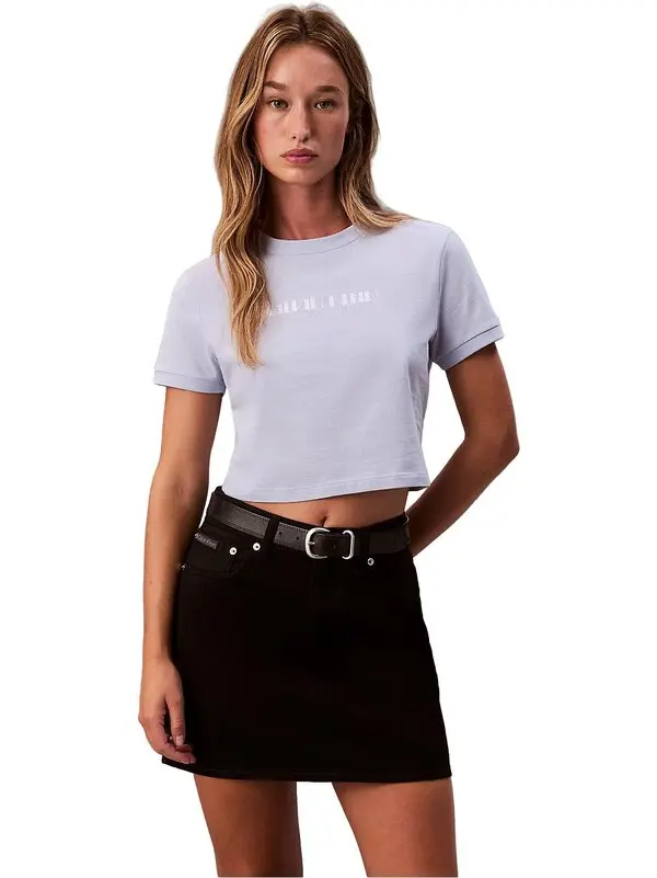 Calvin Klein Logo Graphic Cropped T-shirt - Casual Blue