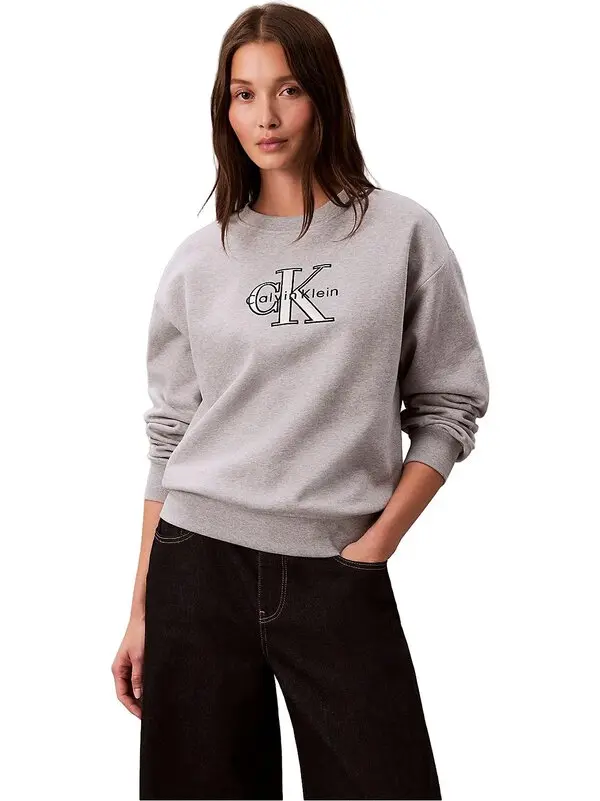 Calvin Klein Fleece Relaxed Fit Sweatshirt - Heroic Grey Heather