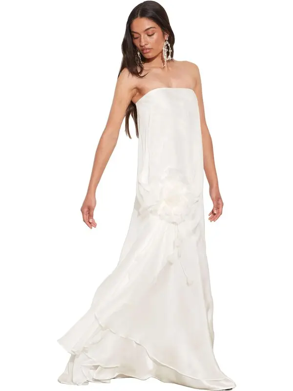 RAT & BOA Hibiscus Column Gown - White