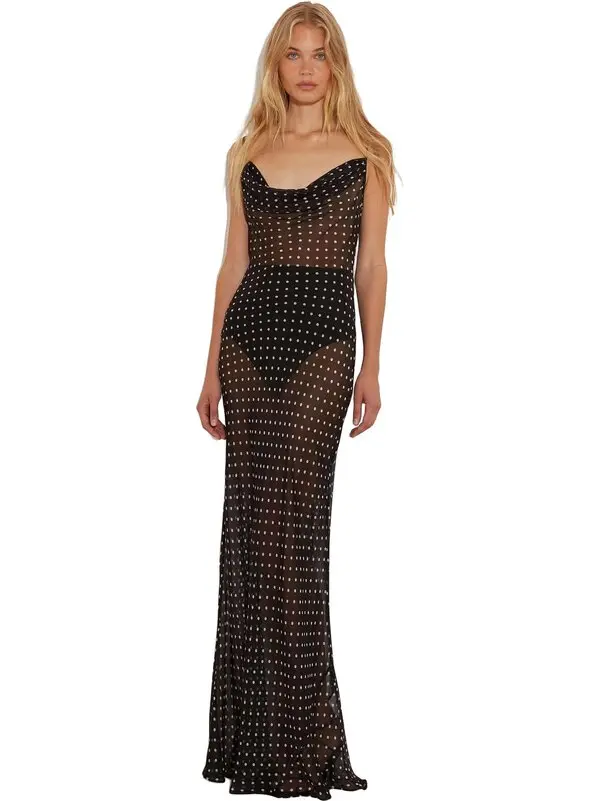 RAT & BOA Gisele Maxi Slip Dress - Polka Dot