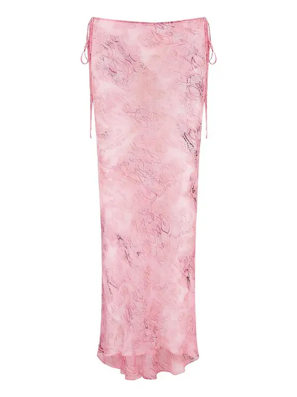 RAT & BOA Cobra Crinkle Viscose Maxi Skirt - Pink