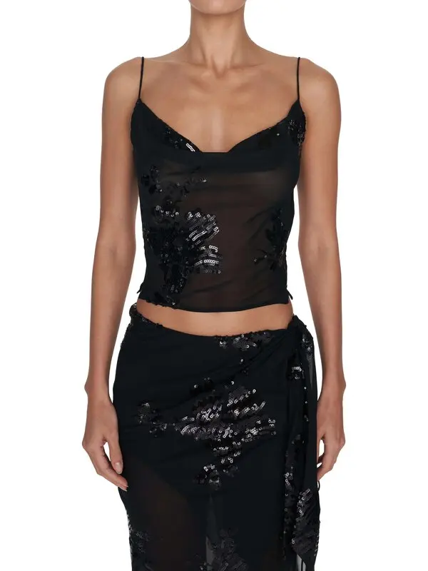 RAT & BOA Zanetti Embroidered Top - Black
