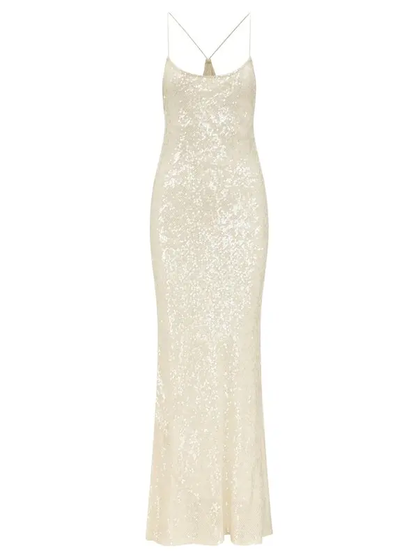 RAT & BOA Olympia Sequin Maxi Dress - White