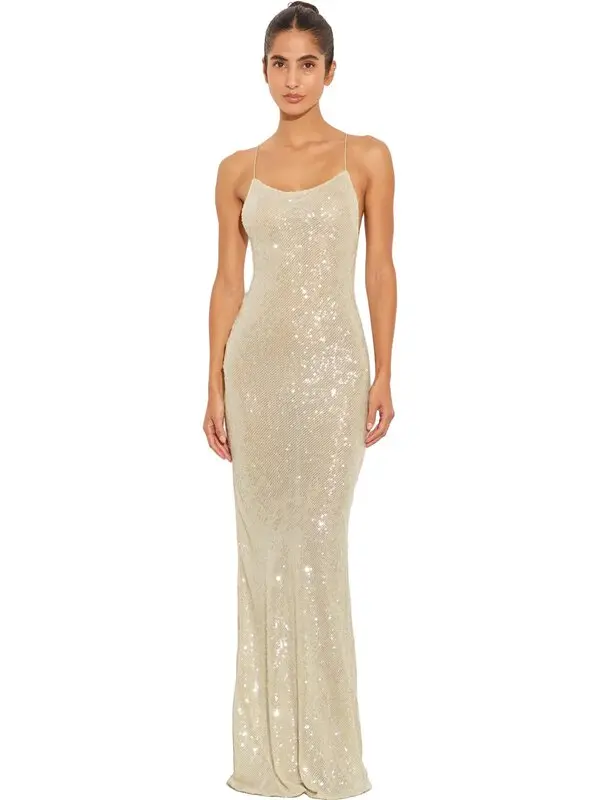 RAT & BOA Olympia Sequin Maxi Dress - White