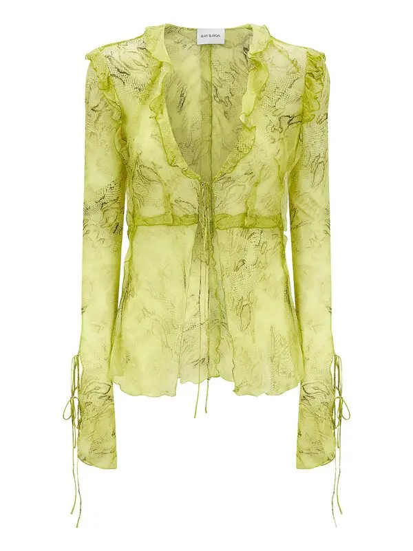 RAT & BOA Cobra Ruffle Blouse - Green