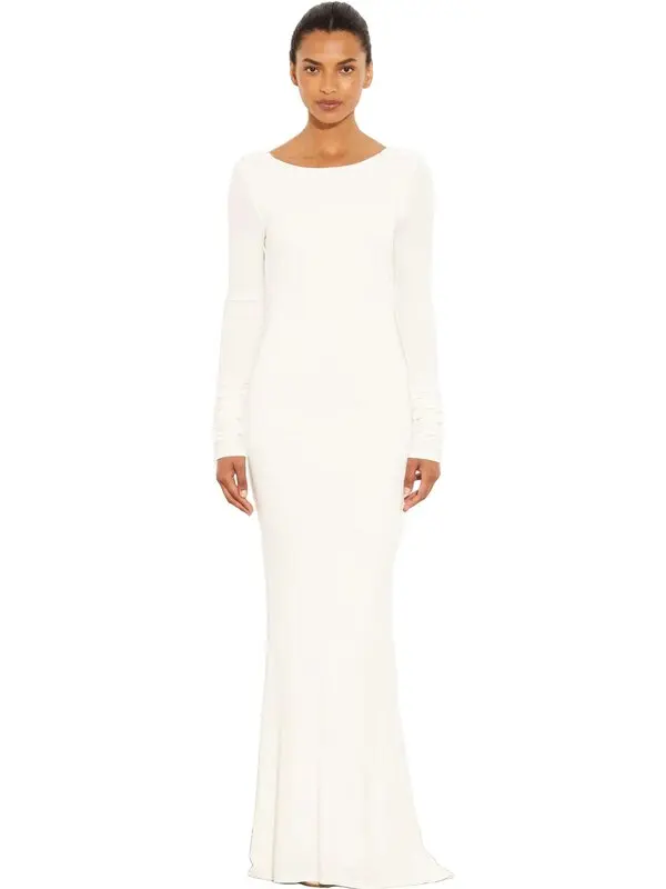 RAT & BOA Rodeo Long Sleeve Mermaid Dress - White