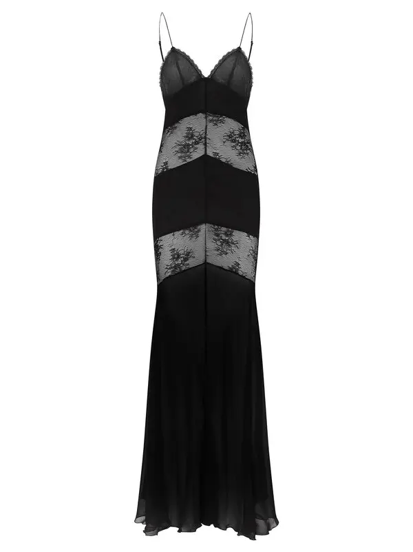 RAT & BOA Venezia Lace Maxi Slip Dress - Black