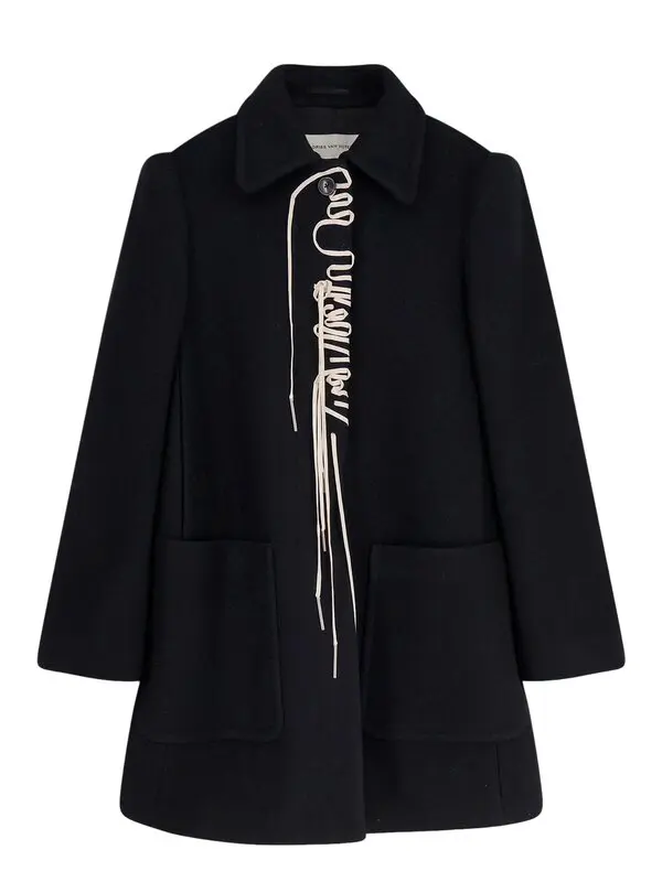 Dries Van Noten Rebela Wool Blend Coat - Black