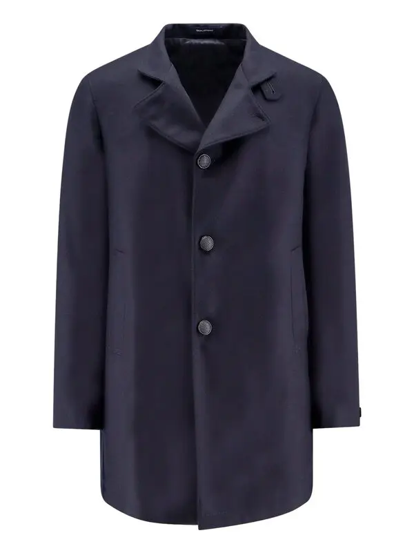 Tagliatore Water Repellent Virgin Wool Coat - Blue