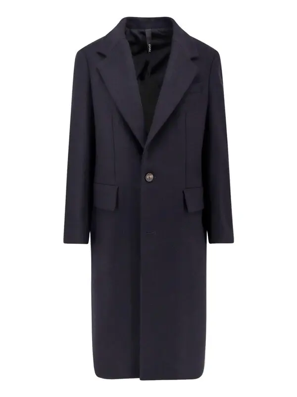 HEVO Virgin Wool Coat With Satin Lining - Blue