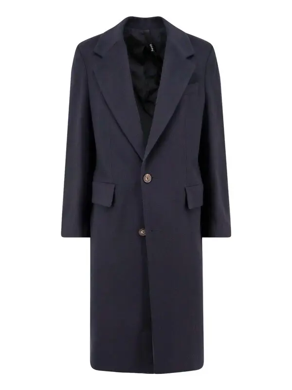 HEVO Cashmere Coat With Satin Lining - Blue