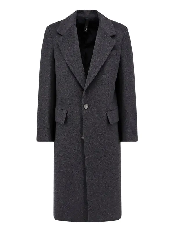 HEVO Cashmere Overcoat With Satin Lining - Grey