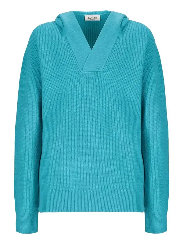 LANEUS Merino Wool And Cashmere Blend Sweater - Blue