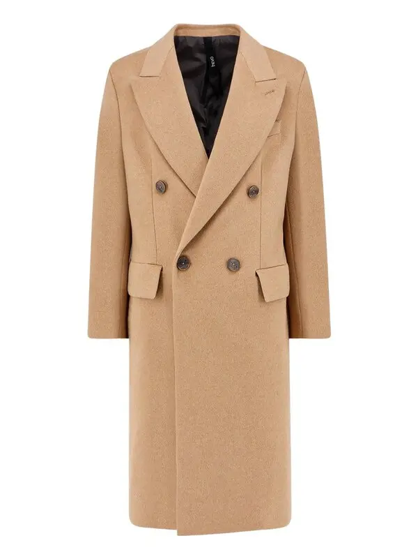 HEVO Cashmere Coat With Satin Lining - Brown