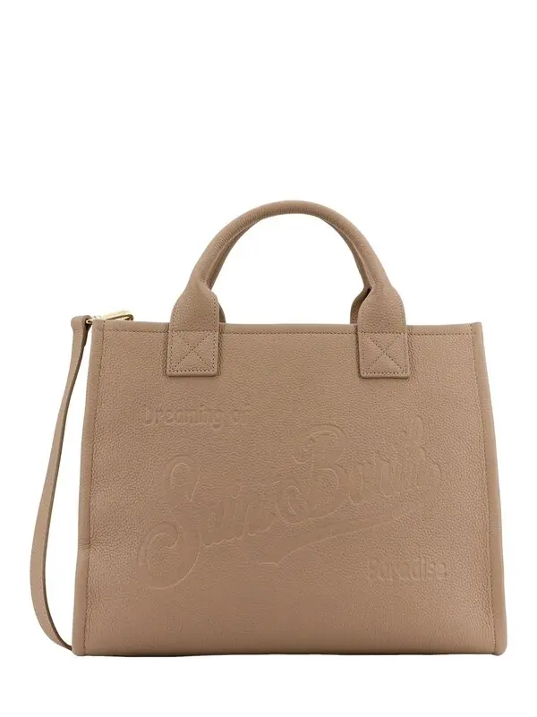 MC2 SAINT BARTH Large Leather Shoulder Bag - Beige