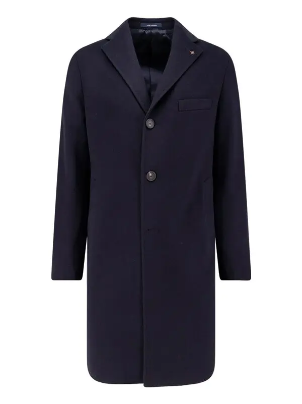 Tagliatore Virgin Wool Overcoat - Blue