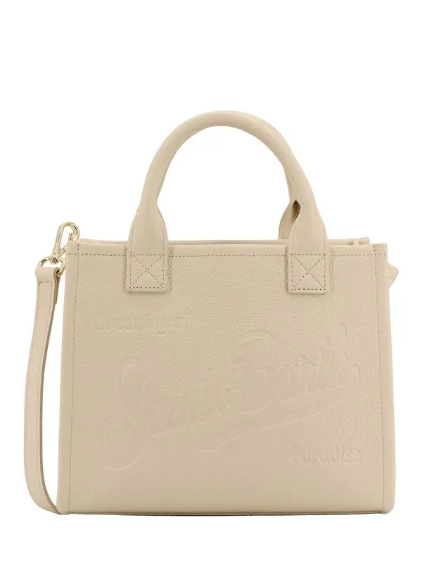 MC2 SAINT BARTH Midi Leather Shoulder Bag - White