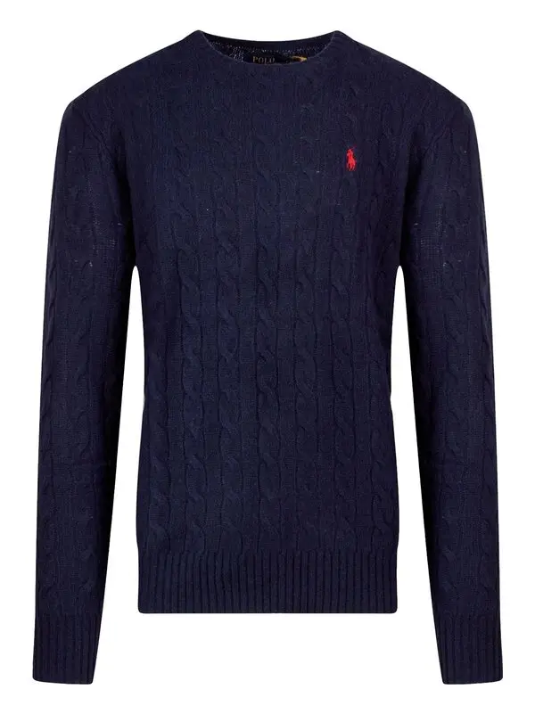 Polo Ralph Lauren Wool And Cashmere Cable Knit Sweater - Blue