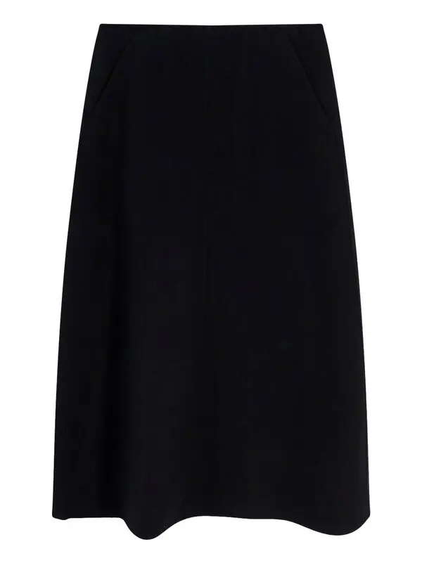 R2W Catran Midi Wool And Cashmere Skirt - Black