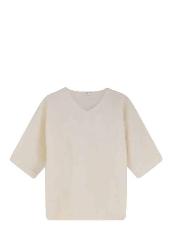 R2W Cashmere Brushed Sweater - White