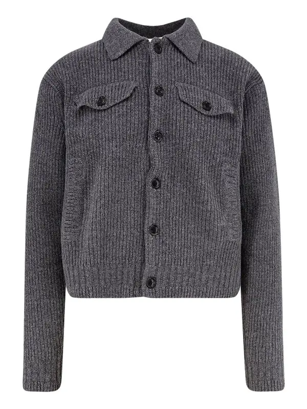 TONYWACK Ribbed Wool And Cotton Cardigan - Grey