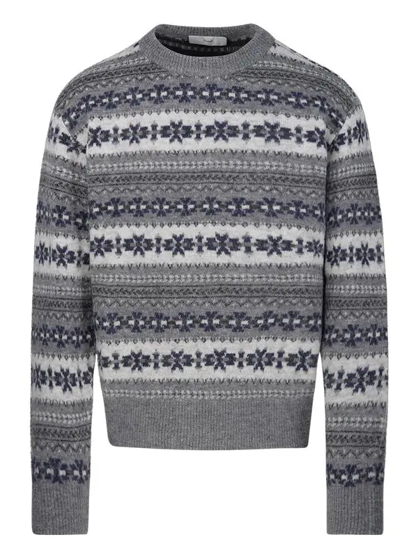 DUNST Fairisle Wool-blend Sweater - Grey