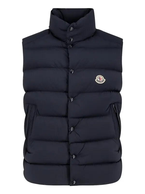 Moncler Nylon Sleeveless Down Jacket - Blue