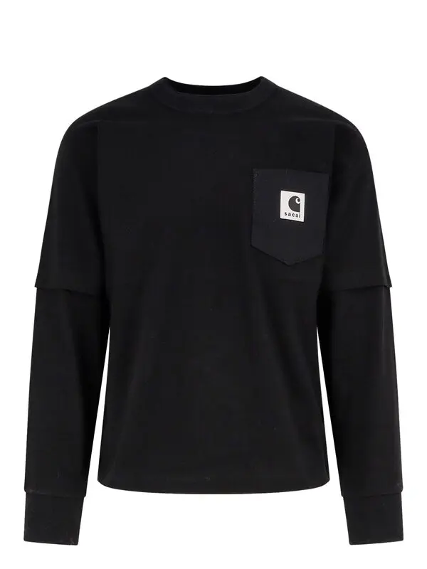 SACAI X CARHARTT WIP Carhartt Wip Cotton Jersey L/s Tshirt - Black