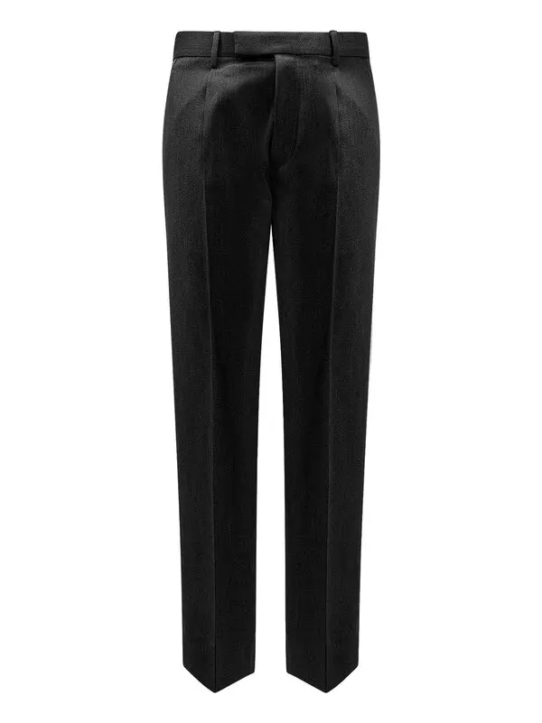 Zegna Wool Pleated Trousers - Black