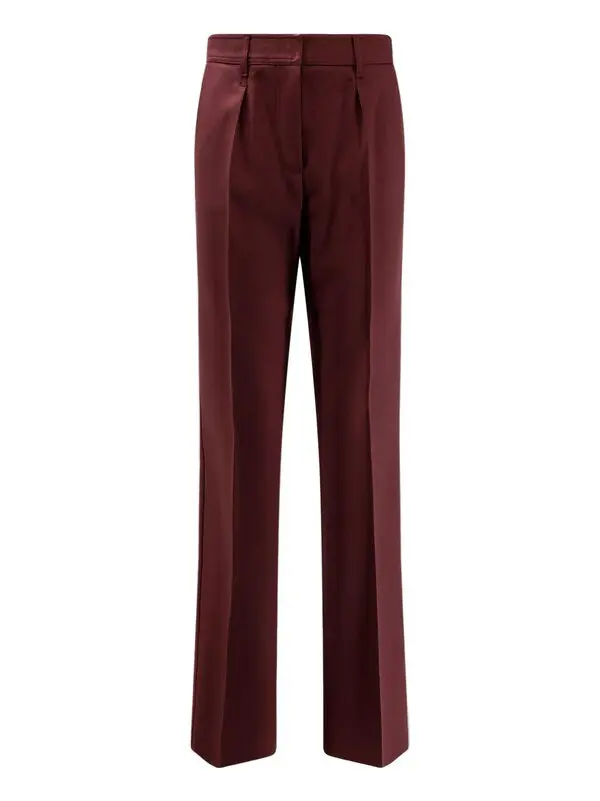 Max Mara Cannes Virgin Wool Trousers - Red