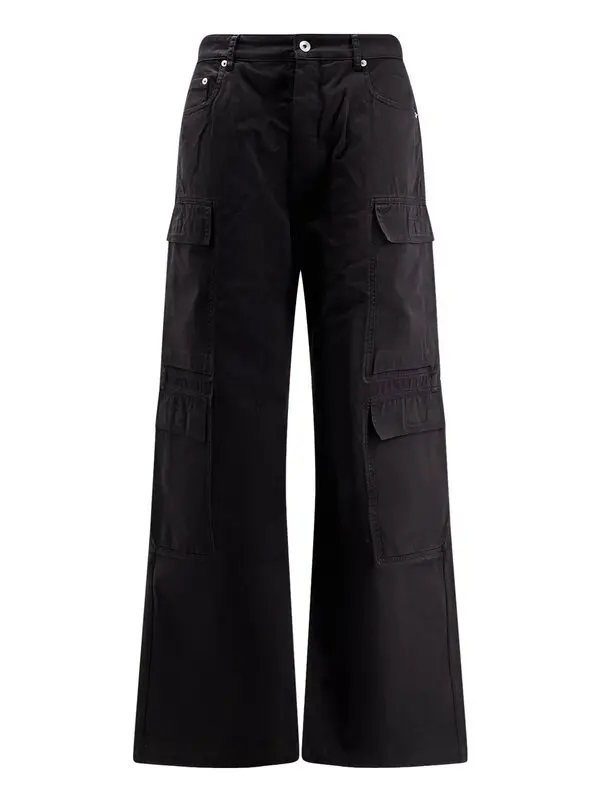 Rick Owens Double Cargo Organic Cotton Trousers - Black