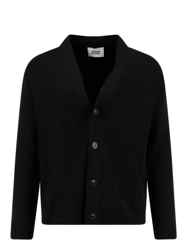 Alpha Studio Wool Cardigan - Black