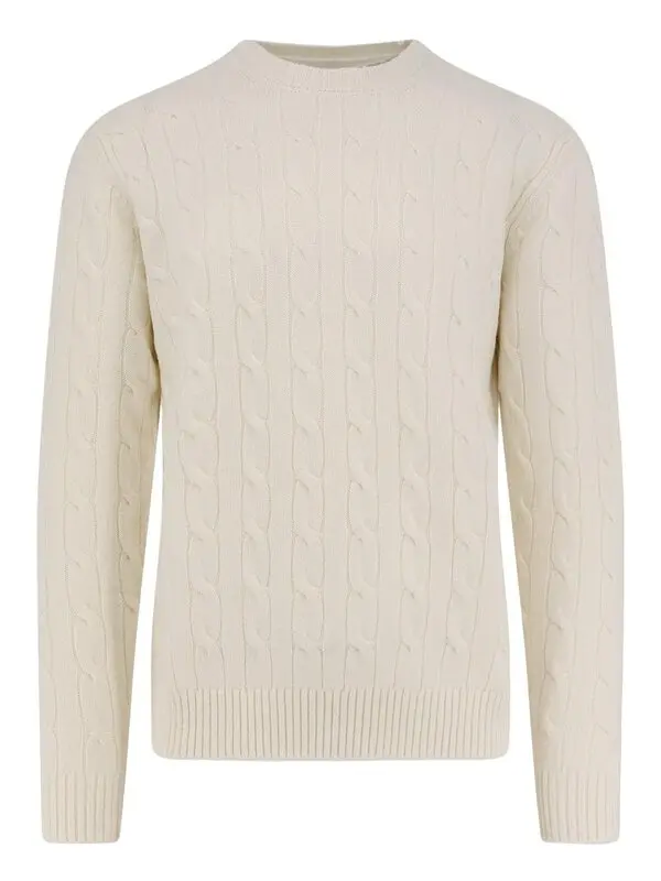 MC2 SAINT BARTH Regent Braid Wool Sweater - White