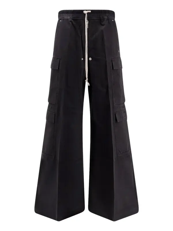 Rick Owens Double Cargo Jumbo Organic Cotton Trousers - Black