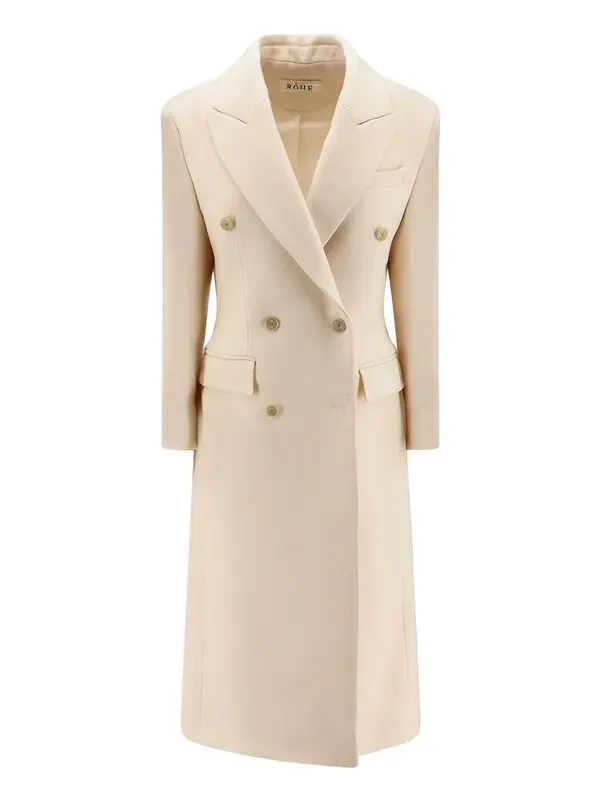 RÓHE Hourglass Wool Double-breasted Coat - White